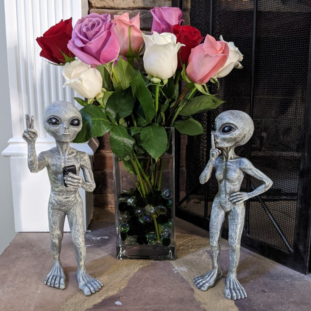 Alien Statues “Peace & Quiet” 10″ H Standing Extraterrestrial Figurine ...