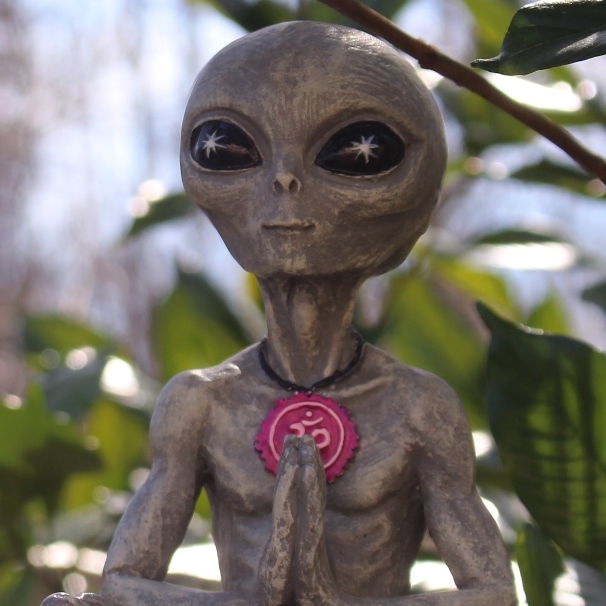 Alien Invasion™ - "Zen & Yoga" 10" H Scale Meditating Alien Couple - Alien Gray - John Bernard ...